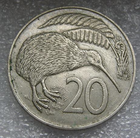 NEW ZEALAND 20 CENTS 1967