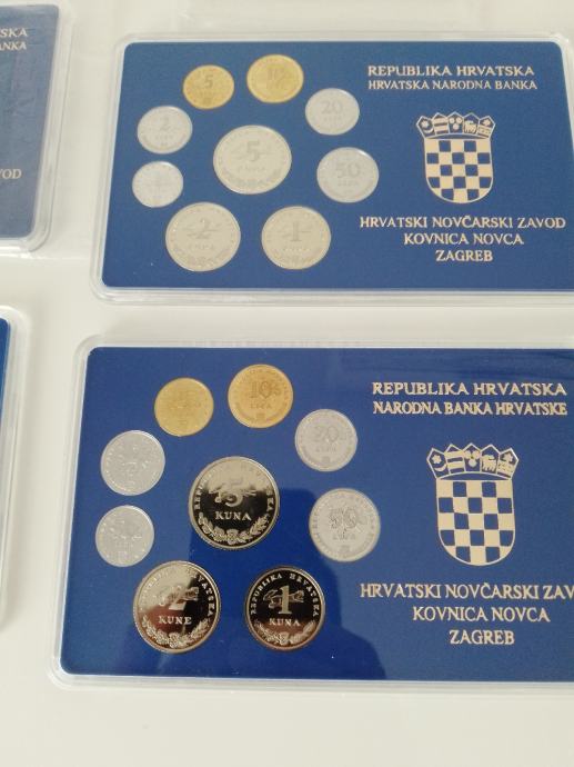 NUMIZMATIČKI UNC komplet kovanog novca RH raznih godina