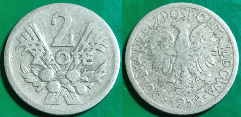 Poland 2 zlote, 1958