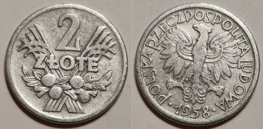 Poland 2 zlote, 1958