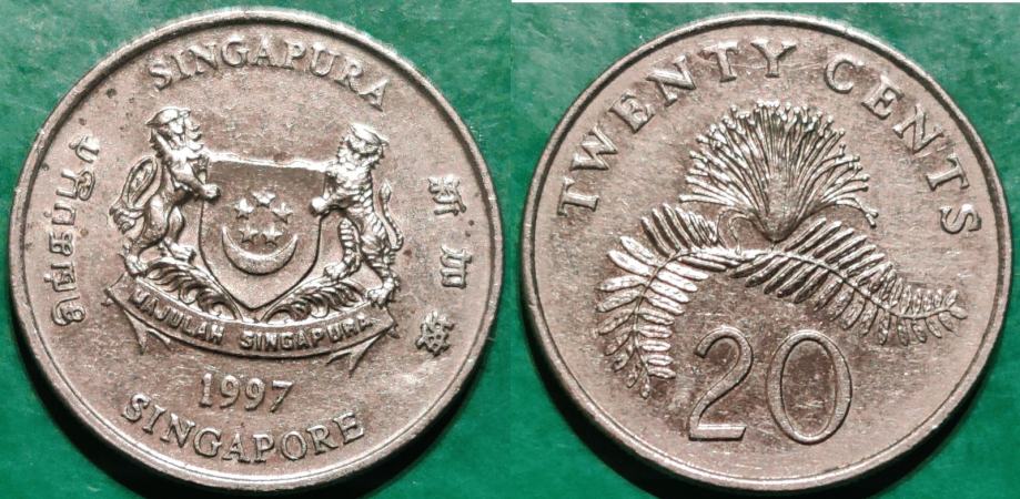 Singapore 20 cents, 1997