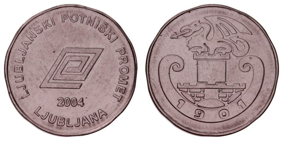 SLOVENIA Ljubljana bus token 2004 XF (Ref.br. K-000.483)