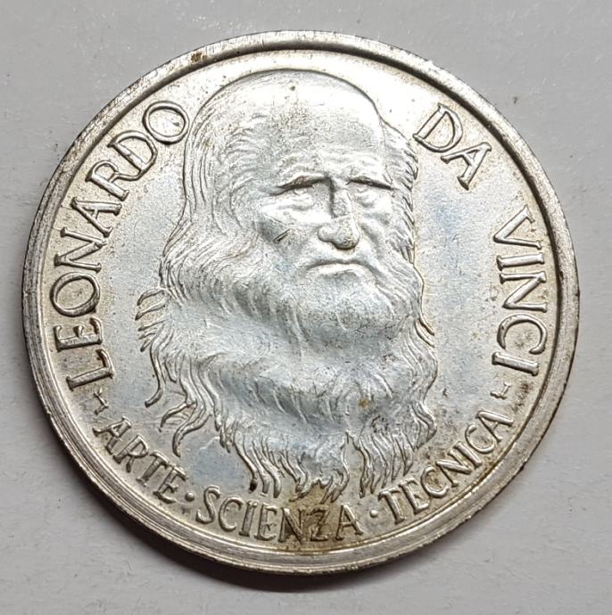 Italija, Token, Medalja, Leonardo Da Vinci
