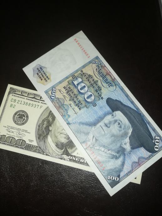100 DM & 100 US$ lot 2 kom