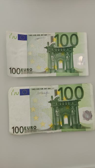 RARITET!! 100 eura iz 2002. godine (2kom)