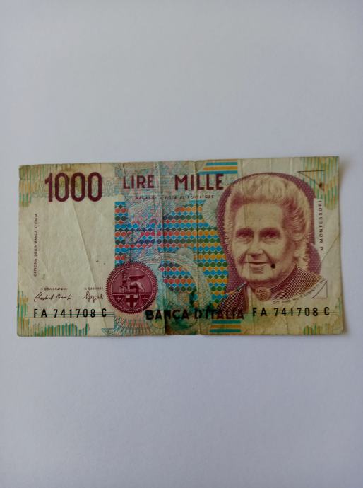 1000 LIRE MILLE 1990 godina
