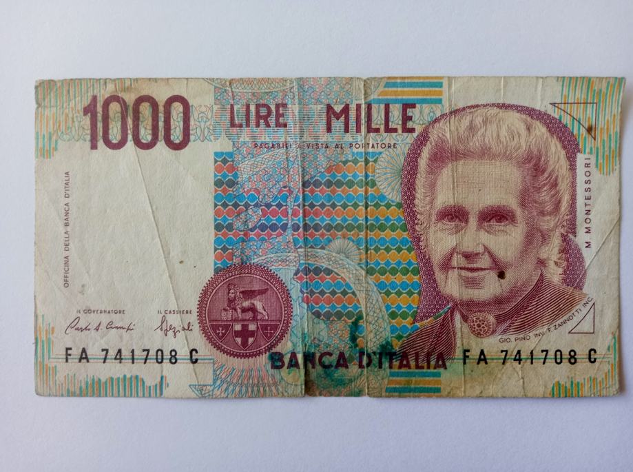 1000 LIRE MILLE 1990 godina