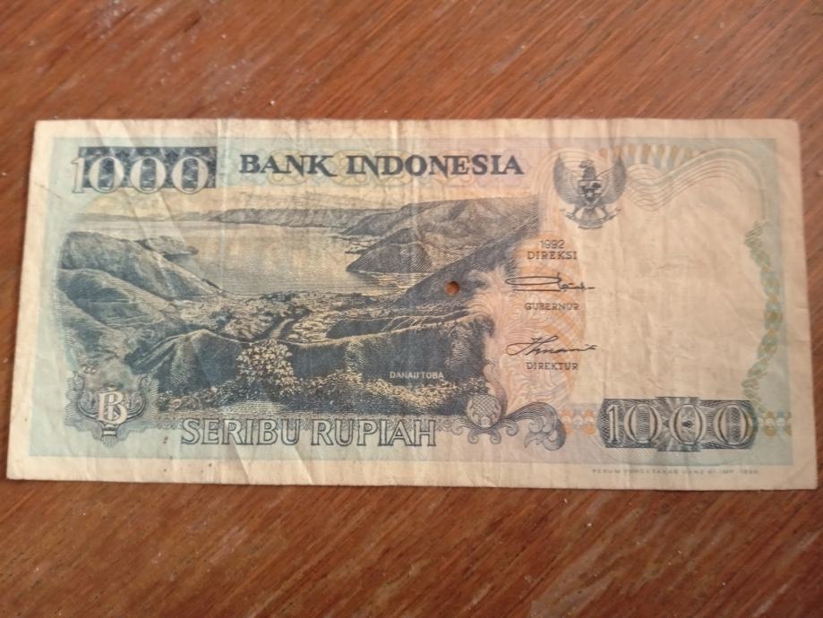 1000 rupija . indonezija