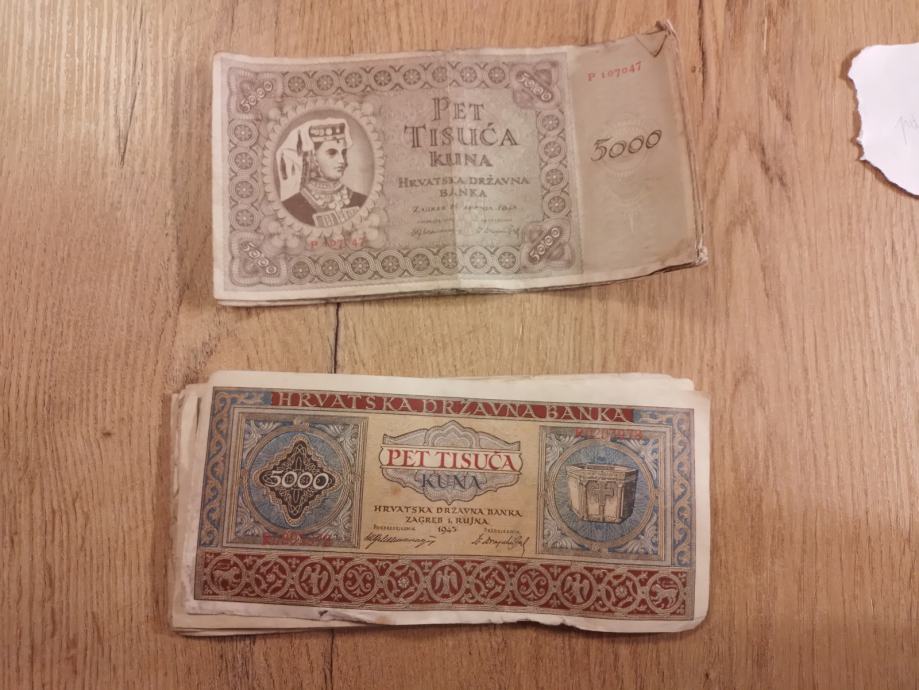 5000 NDH kune novčanice 1943.