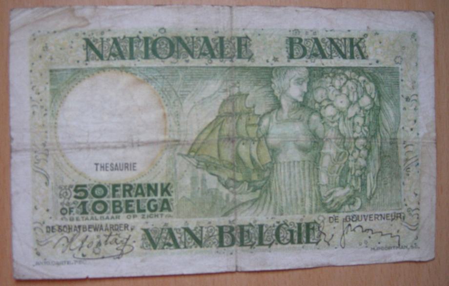 Belgija 50 Francs 1938