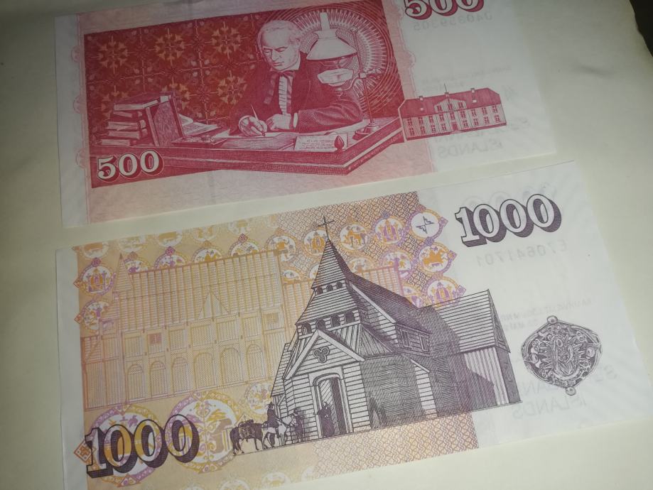 Island lot (2) xf 500, 1.000 kr (2001.)