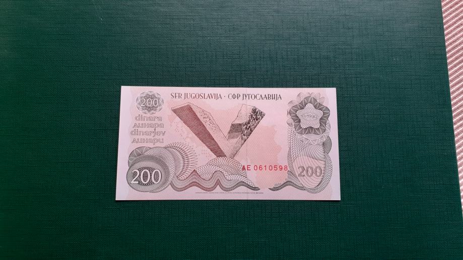 JUGOSLAVIJA 200 DINARA 1990