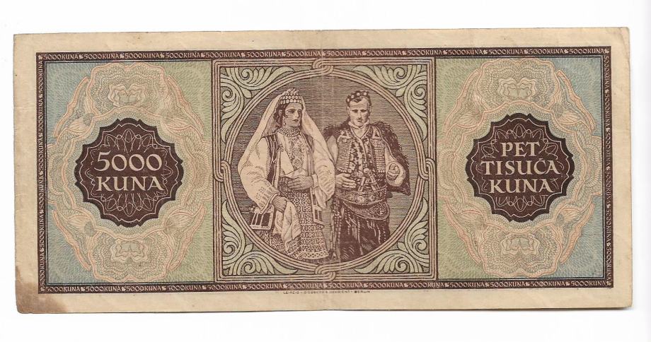 NDH 5000 kuna 1943 original F