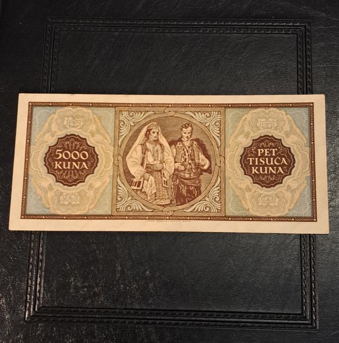 NDH KUNE!! 5000 ndh kuna( krstionica kneza Višeslava) iz 1943 godine.
