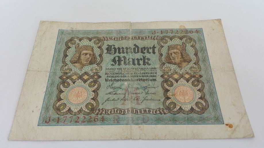 NJEMAČKA 100 MARAKA 1920 GODINA