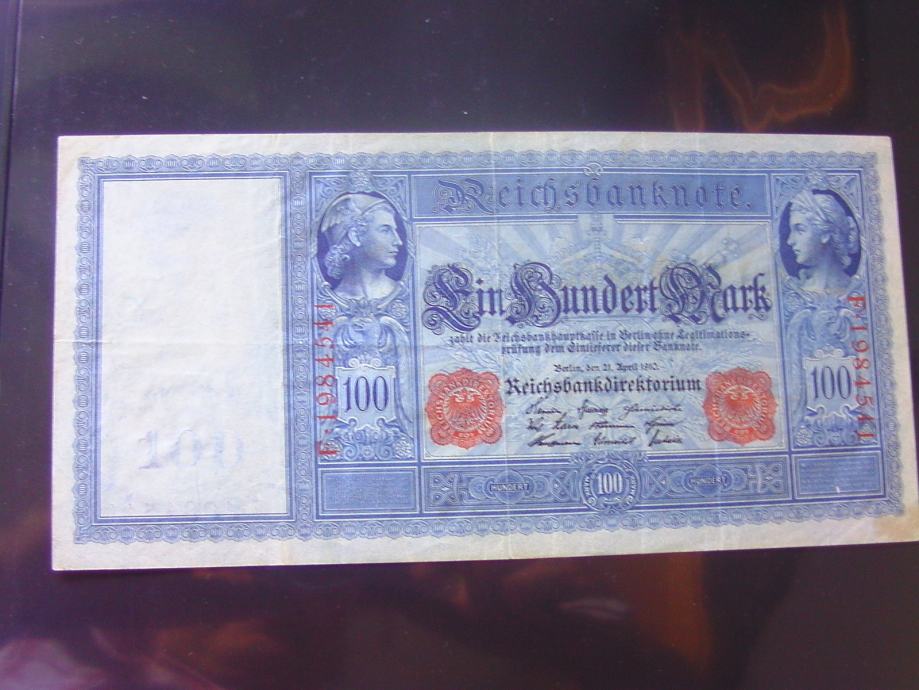 Novčanica 100 maraka 1910 godina