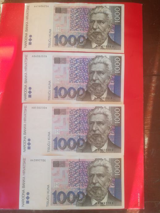 Novčanica od 1000 kuna - STARČEVIĆ - moguća zamjena - XF- UNC-KAO NOVE