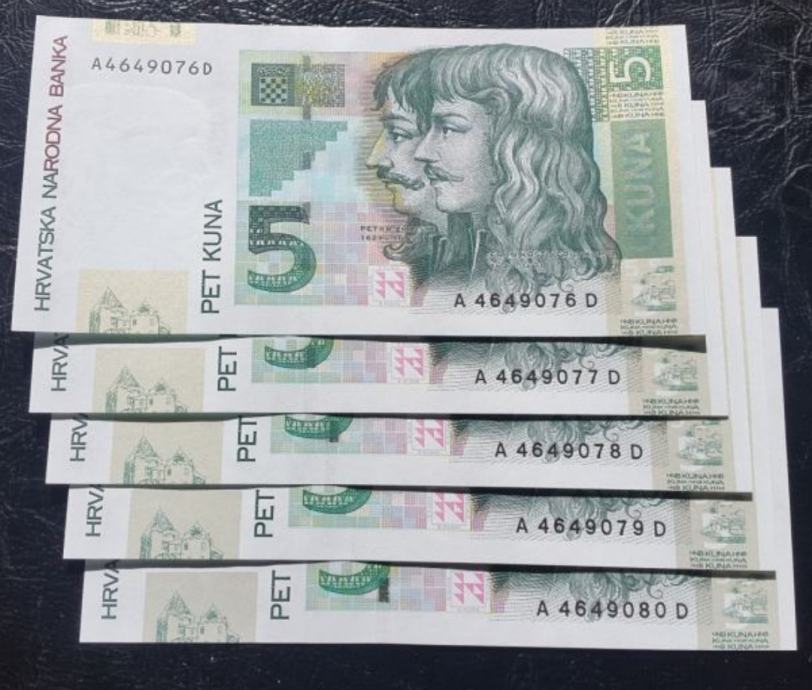 Novčanica 5 kuna 2001. godine UNC