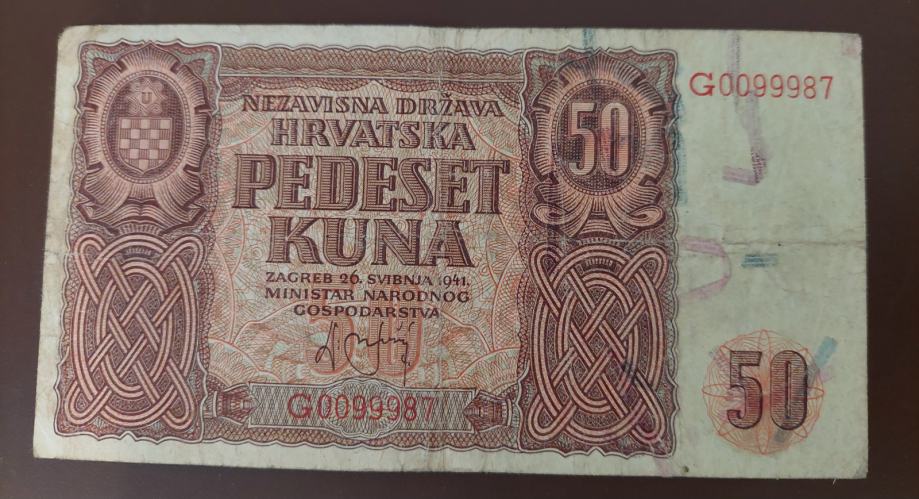 Novčanica 50 kuna NDH 1941.
