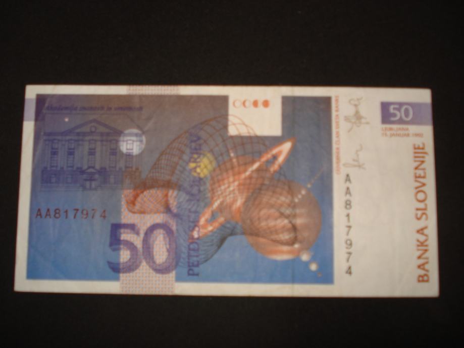 Novčanica Slovenija / Slovenia 50 tolarjev 1992.