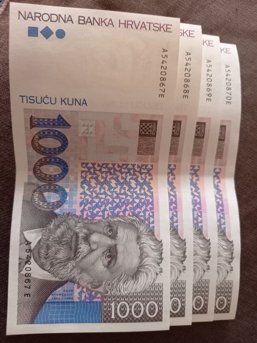 Novcanice 1000 kuna, 1993