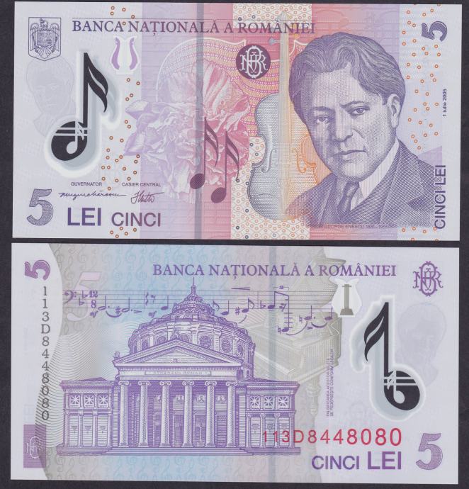 RUMUNJSKA - ROMANIA - 5 LEU - 2005 - UNC