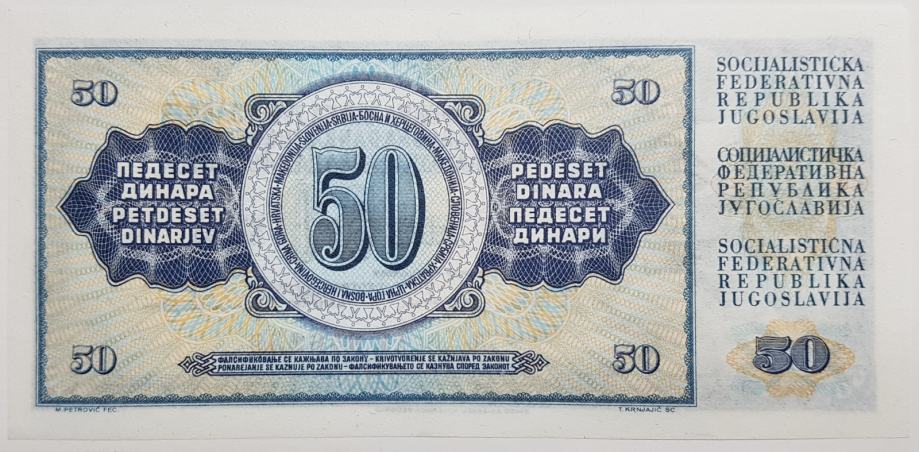 SFRJ, 50 DINARA, 1968, UNC