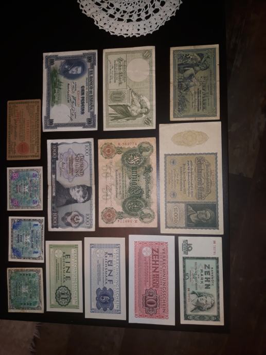 Stare novčanice Njemačka, Austria, Philippines, Espana