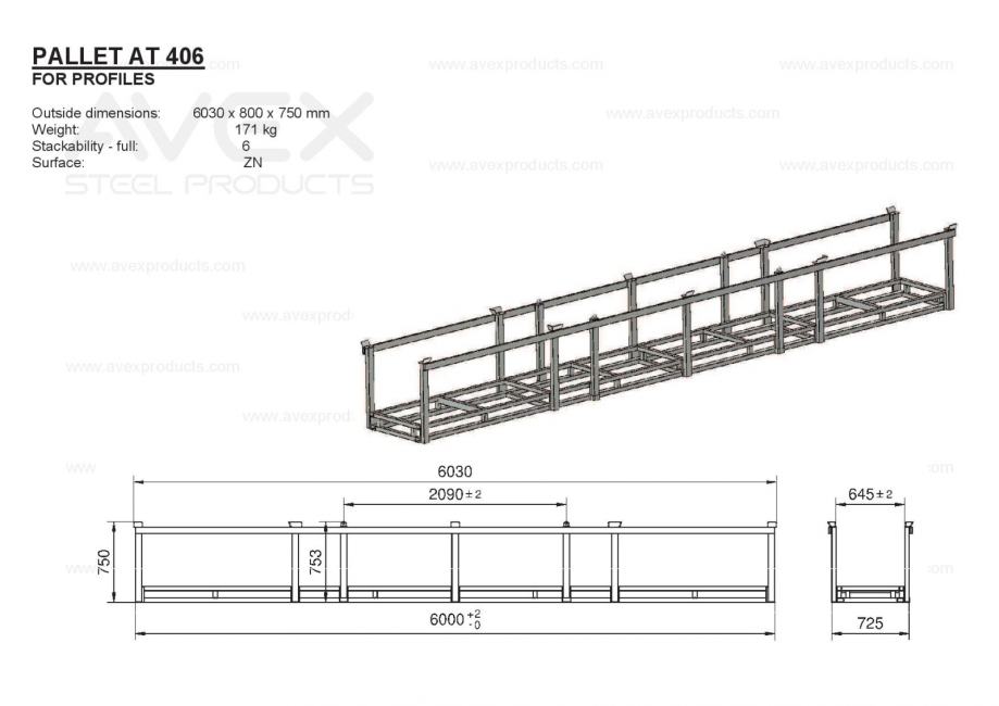 Paleta regal box skladišni od čelika za ALU i PVC profile čelični