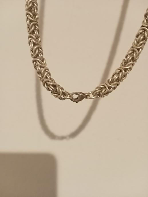 Lančić, pravo srebro 925, kraljevski vez, ručni rad, 55.6 g, 300 eura