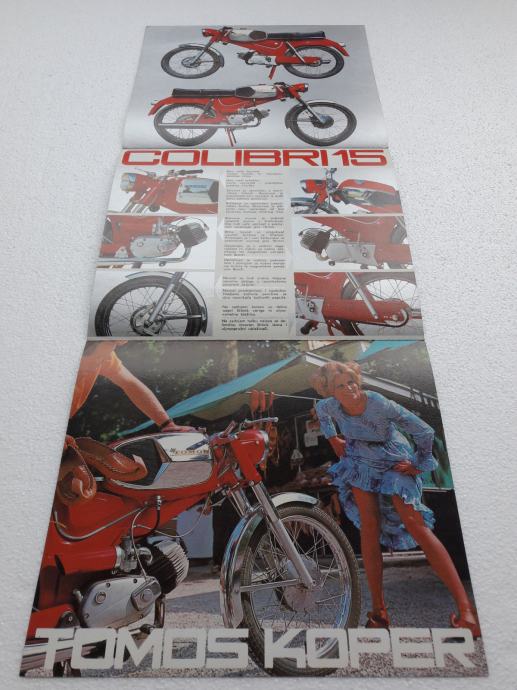 Original prospekt TOMOS COLIBRI 15 SL PETNAESTICA iz 1971.god BROCHURE