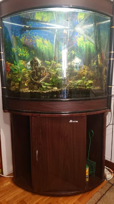 Kutni akvarij 120 l komplet