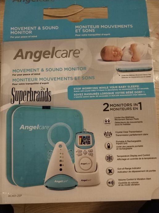 Angelcare AC401 baby monitor, audio i detektor disanja bebe