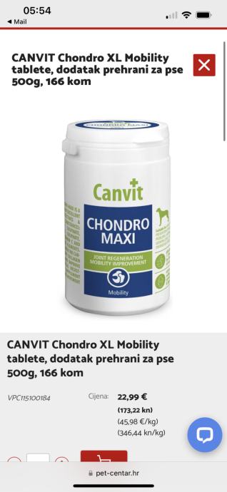 CANVIT CHONDRO MAXI tabete za pse 166 komada