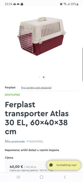Transporter plasticni za pse/macke