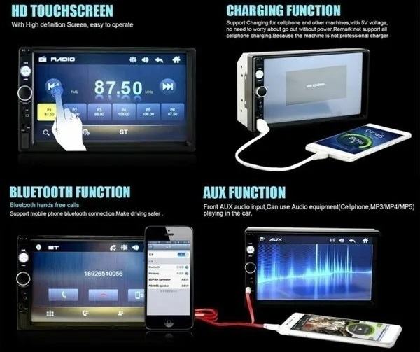 7 2Din Car Multimedia Player HD MP5 Touch Screen Autoradio