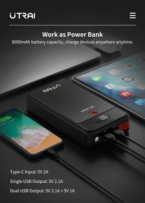 Auto Jump Starter Power Bank 8000 mAh