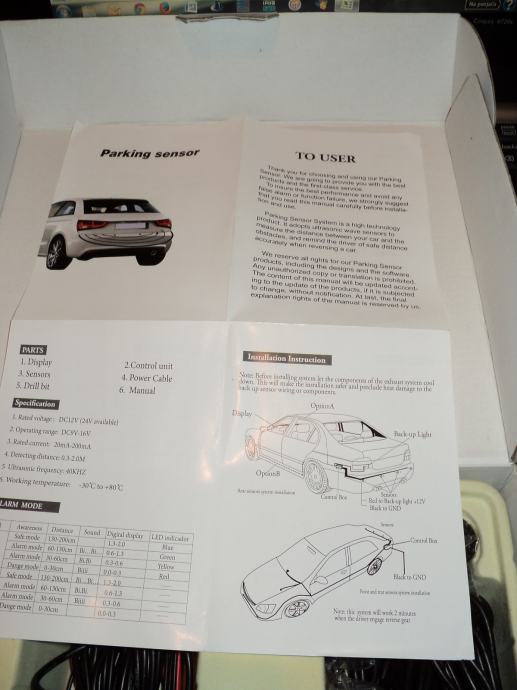 Parking senzori – LED ekran, 4 senzora