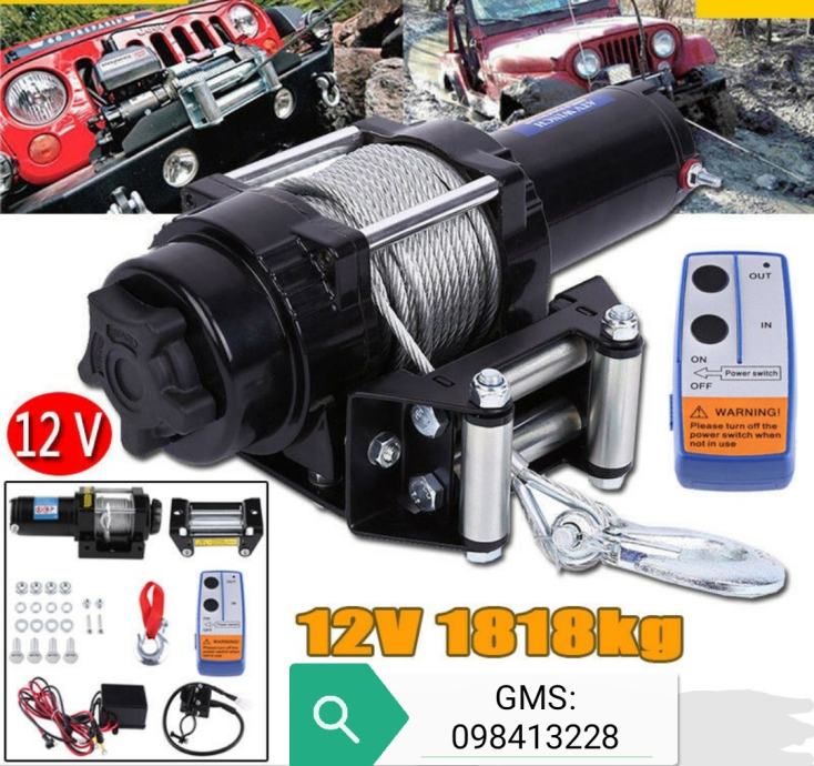 VITLO 12V ELEKTRIČNO 1818kg. 4.000lbs SA SAJLOM 5.5mm 15 metara