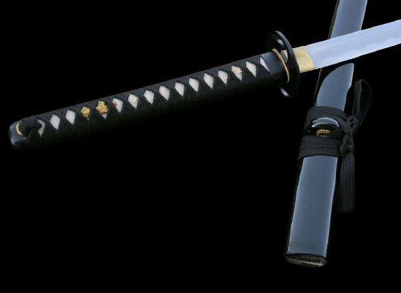 Katana black YinYang 1045 sablja mač jaianski samuraj