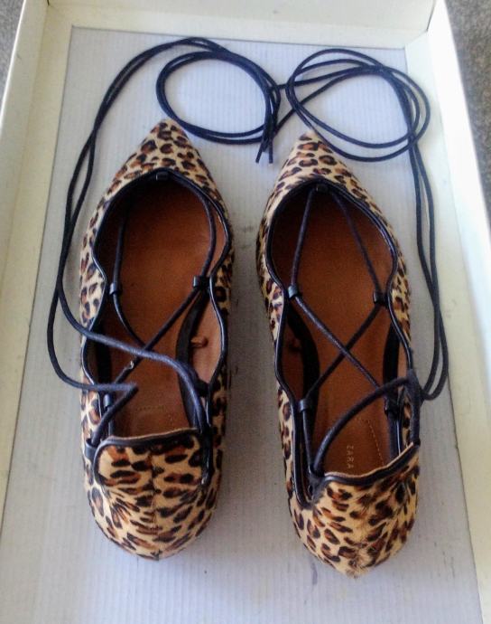 ZARA WOMAN kožne balerinke leopard print