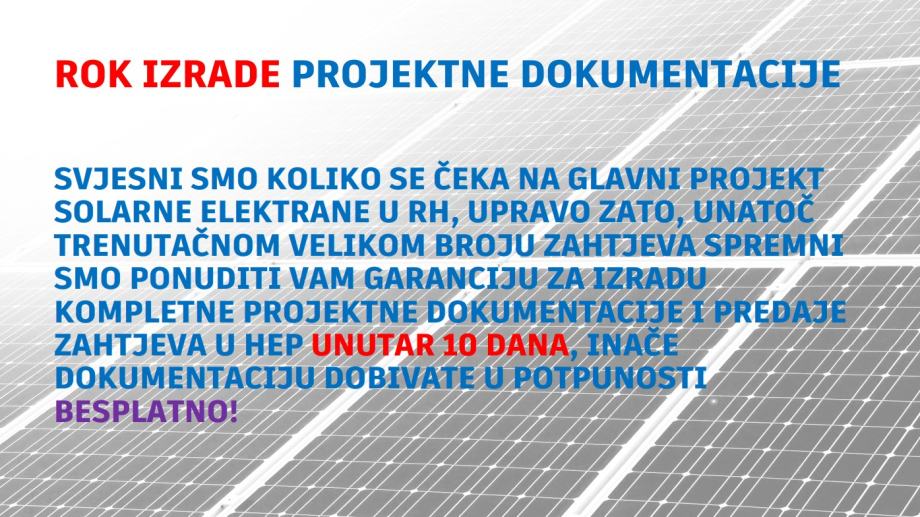 Glavni projekt fotonaponske solarne elektrane, suglasnost HEP, trošk.