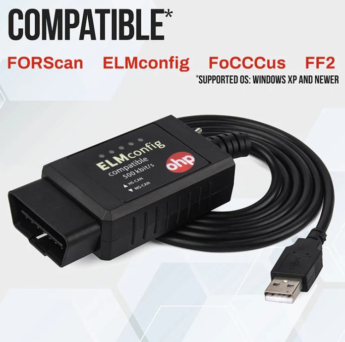 OHP ELMconfig ELM327 FORScan OBD2 Adapter USB