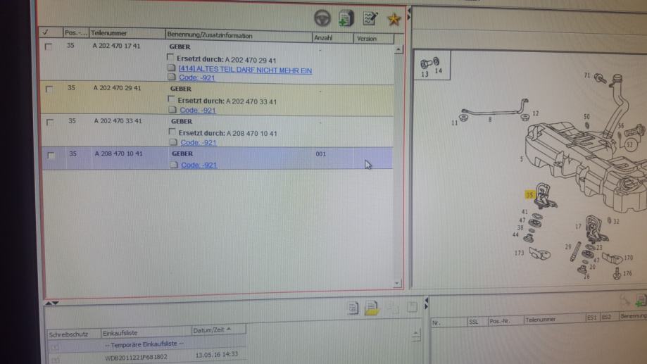 PLOVAK GORIVA / MJERAČ NIVOA GORIVA MERCEDES 2084701041
