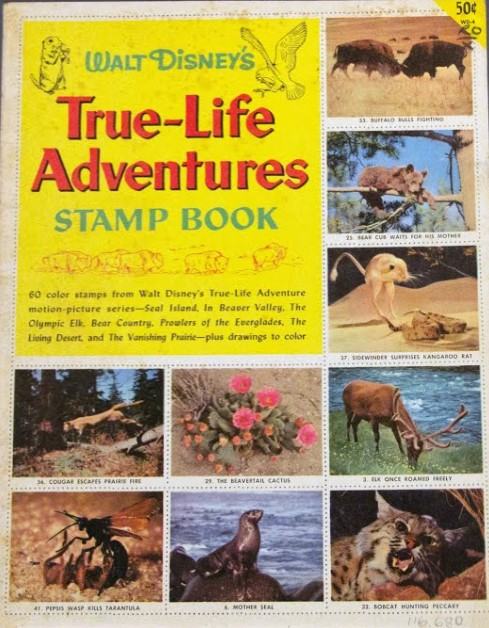 1955 Walt Disney TRUE LIFE ADVENTURES Golden Stamp Book