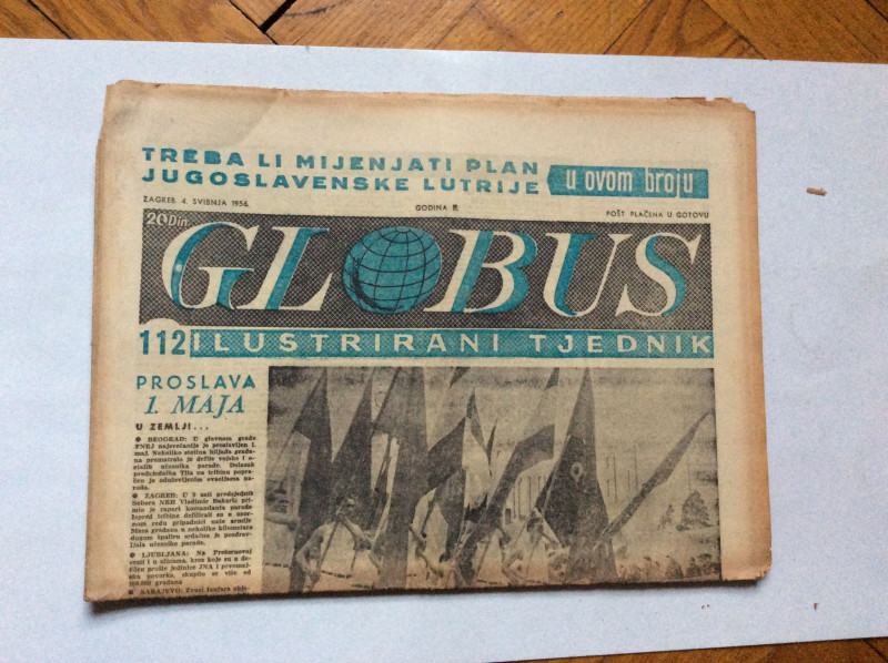 GLOBUS, STARI ČASOPIS, ILUSTRIRANI TJEDNIK, GODiNA 3 BROJ 112, 1956.