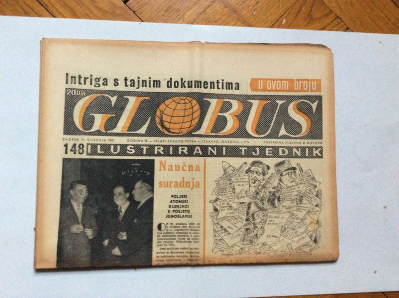 GLOBUS, STARI ČASOPIS, ILUSTRIRANI TJEDNIK, GODiNA 4 BROJ 148, 1957.