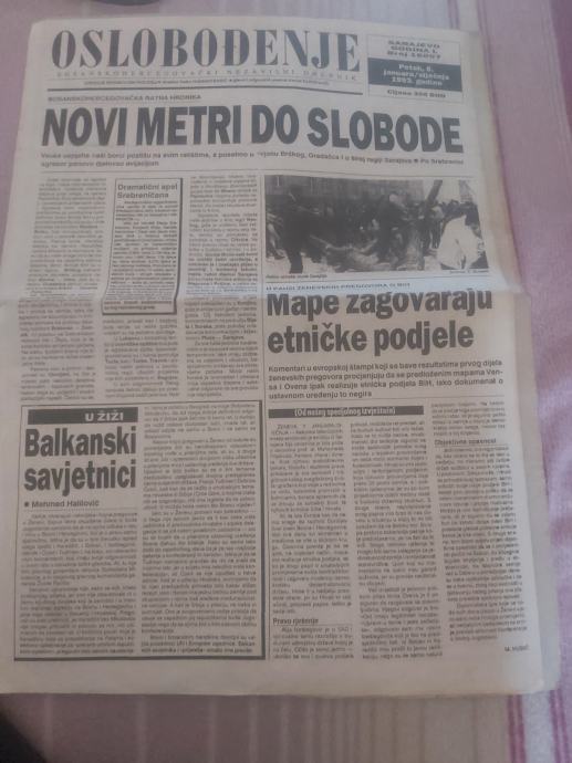 OSLOBODJENJE NOVINE RATNO IZDANJE 8.SIJECNJA 1993 GODINE RIJETKO