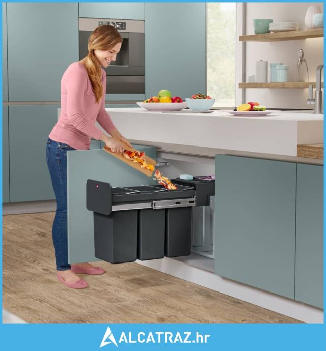 Hailo ugradbena kanta za otpad EcoLine 3 x 10 L crna - NOVO