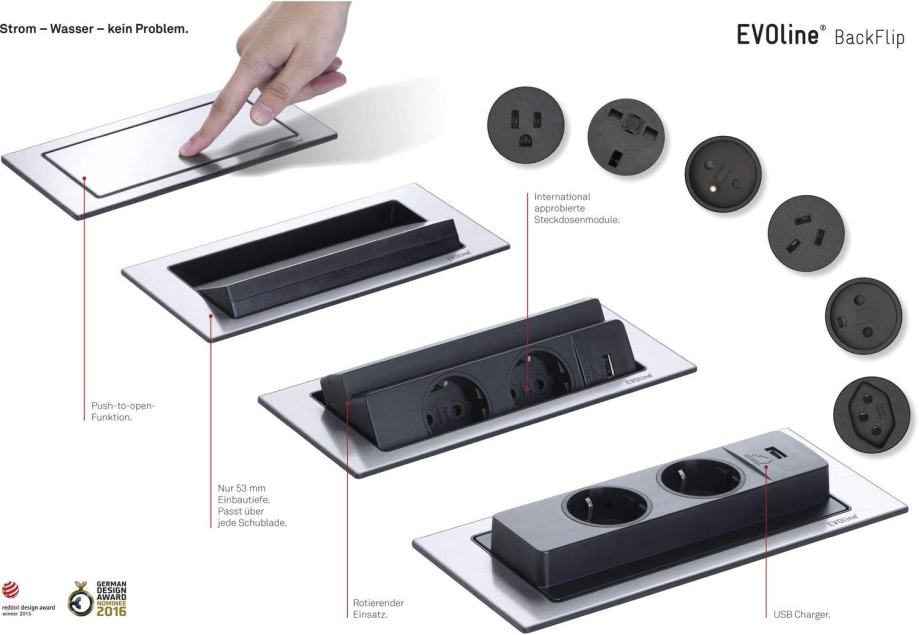 Evoline ugradbena kuhinjska utičnica